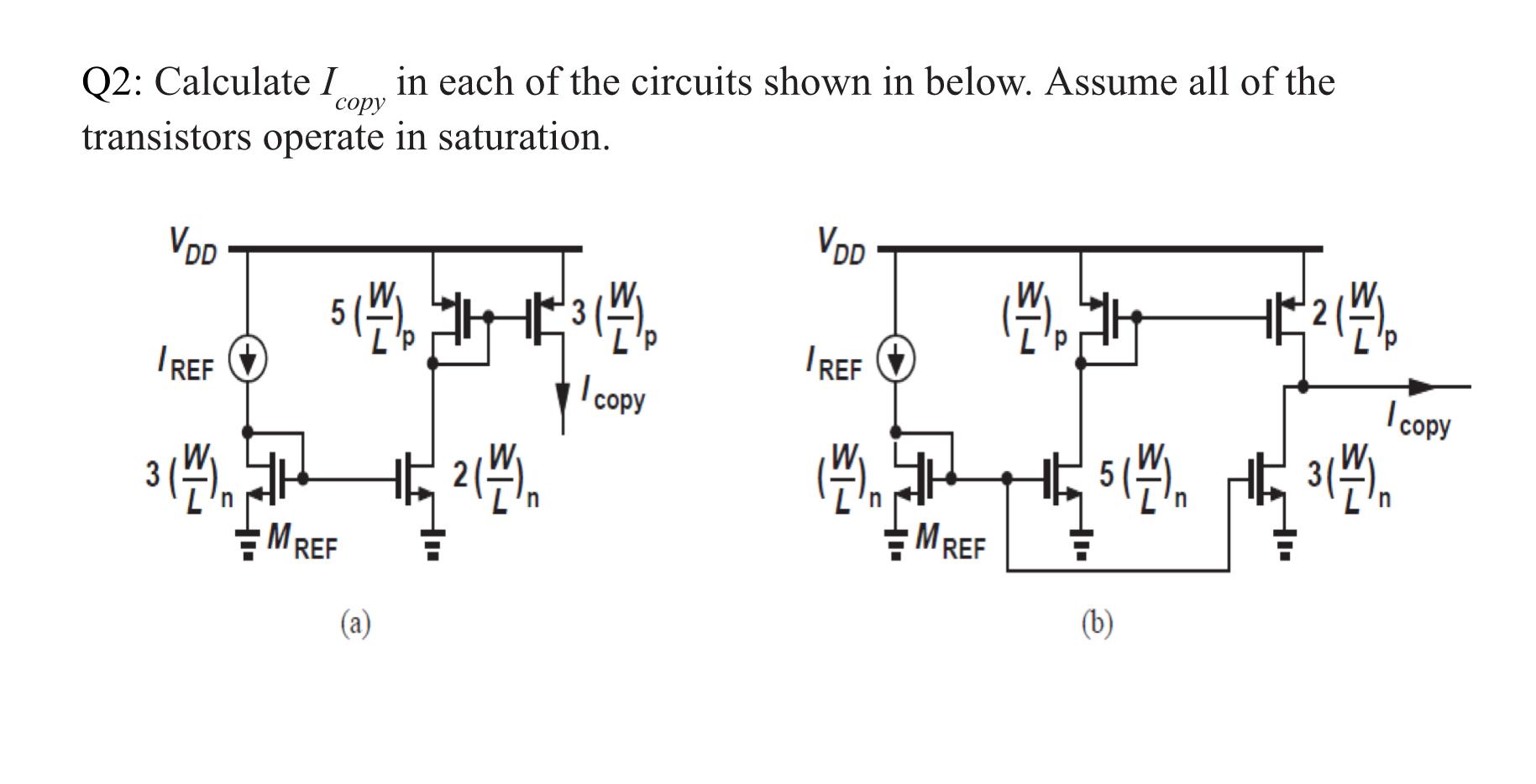 Solved Q2: Calculate Icopy in each of the circuits shown in | Chegg.com