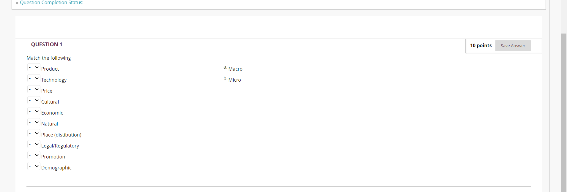Solved Question Completion Status: QUESTION 1 10 points Save | Chegg.com