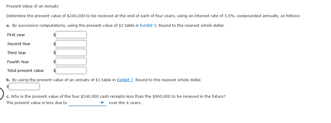 Solved Present Value of an Annuity Determine the present | Chegg.com