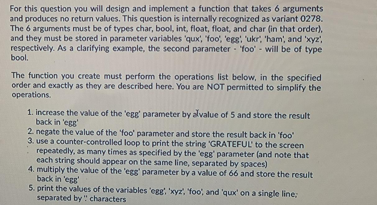 Solved For this question you will design and implement a | Chegg.com