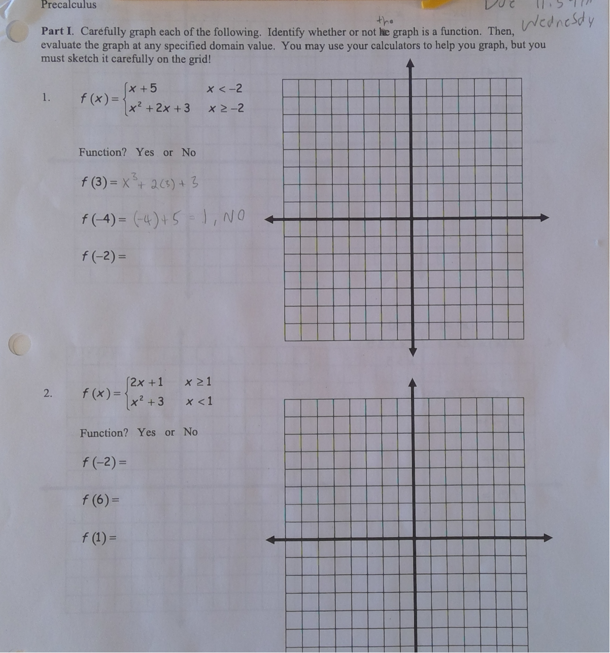 Solved Part I. Carefully graph each of the following. | Chegg.com