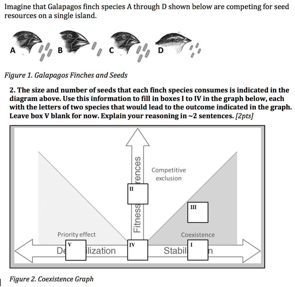 Solved Imagine that Galapagos finch species A through D | Chegg.com