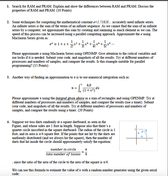Solved 1. Search for RAM and PRAM. Explain and show the | Chegg.com