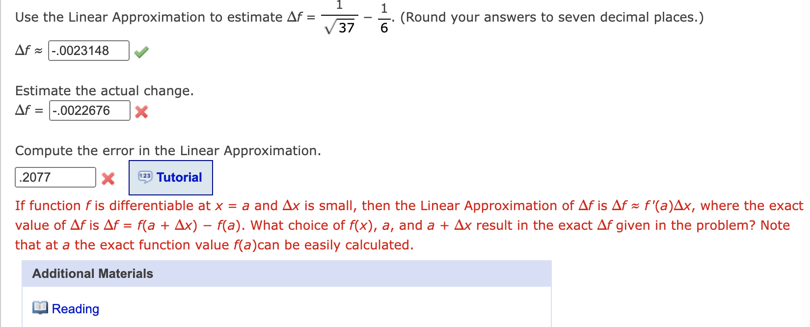 Solved 1 1 Use The Linear Approximation To Estimate Af 8934