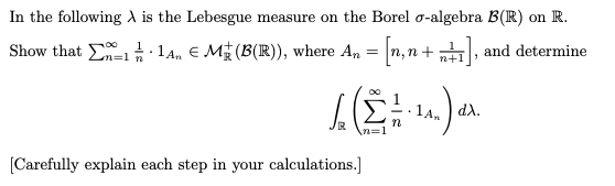 Solved In the following λ is the Lebesgue measure on the | Chegg.com