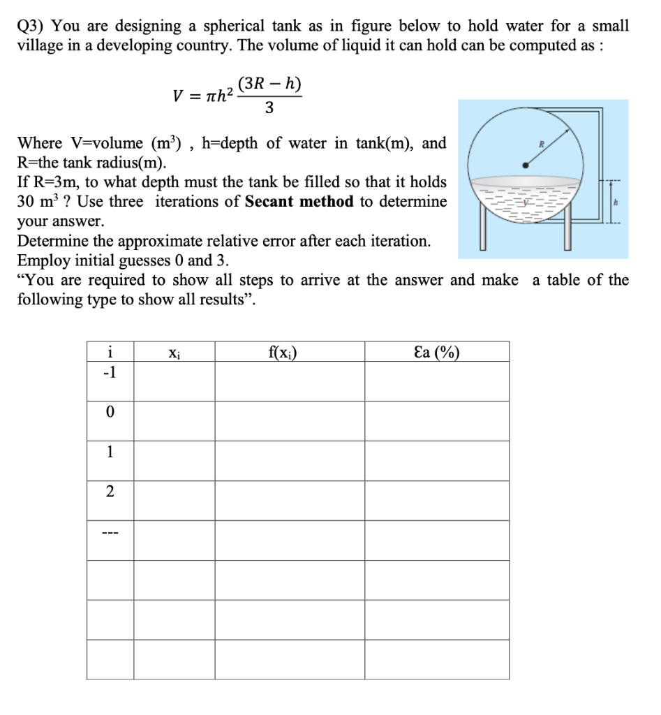 Solved Q3) You are designing a spherical tank as in figure | Chegg.com