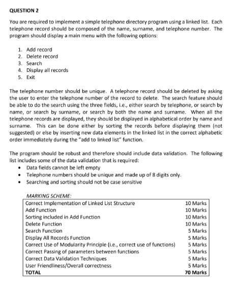 You are required to implement a simple telephone | Chegg.com