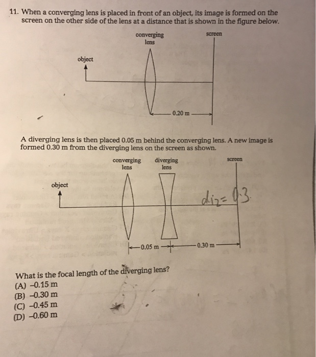 Solved When a converging lens is placed in front of an | Chegg.com