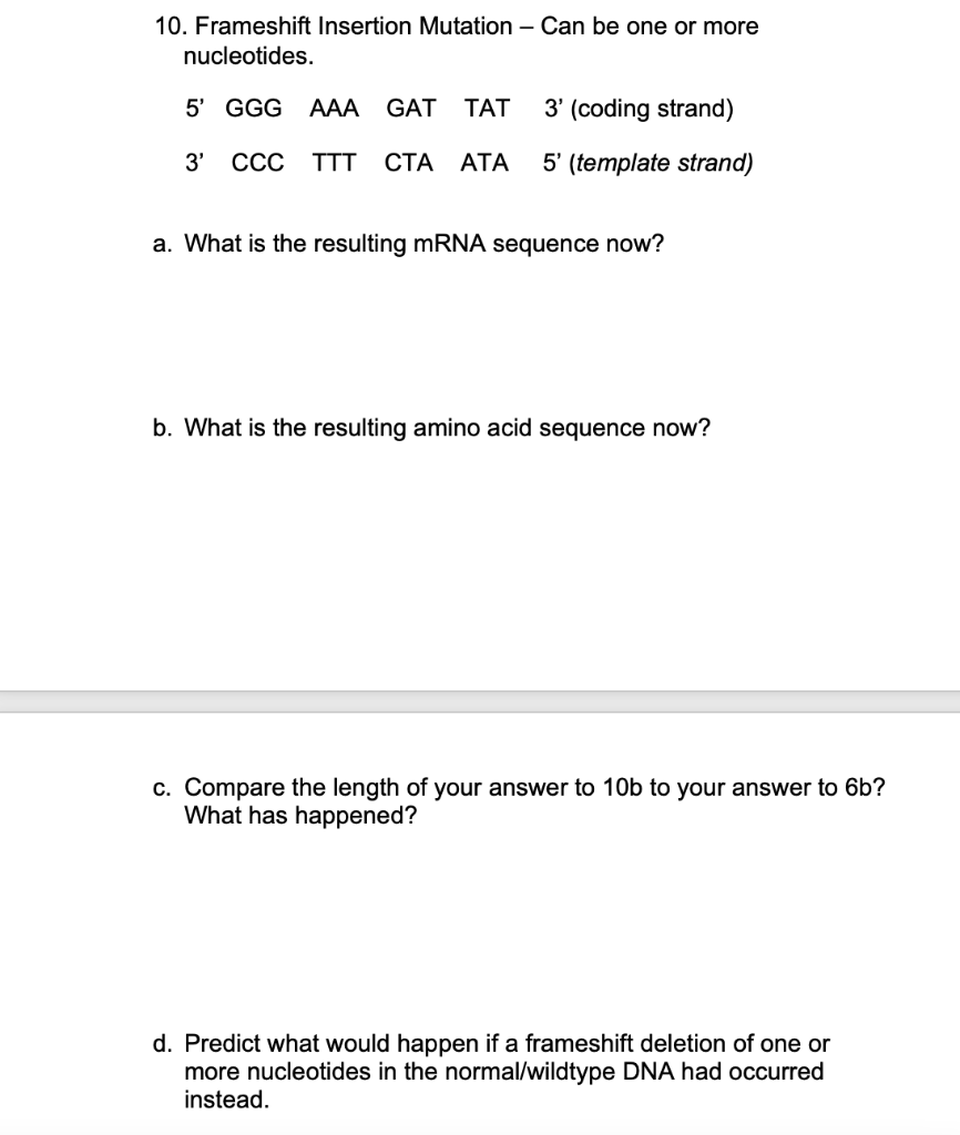 Solved 3. Translation of mRNA Using the codon chart | Chegg.com