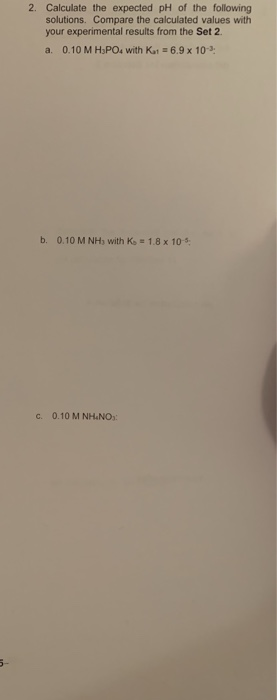 Solved pH data Set 3 Set 1 Set 2 Solution No pH Solution No | Chegg.com