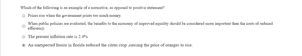 Solved Which of the following is an example of a normative, | Chegg.com