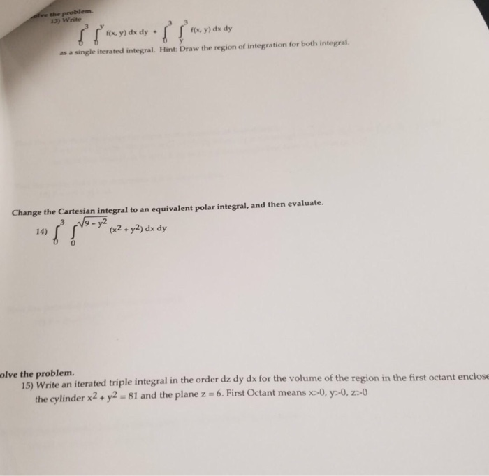 Solved ve the 13) Write fx, y) dx dy f(x, y) dx dy as a | Chegg.com