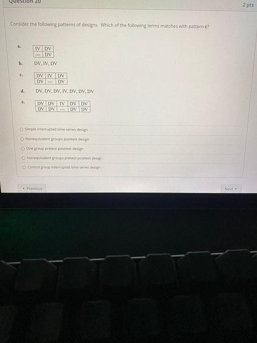Solved Stron 20 2 pts Consider the following patterns of | Chegg.com