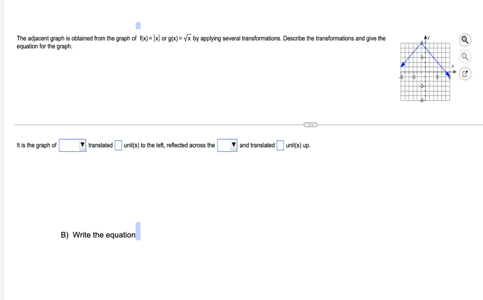 Solved AY The adjacent graph is obtained from the graph of | Chegg.com