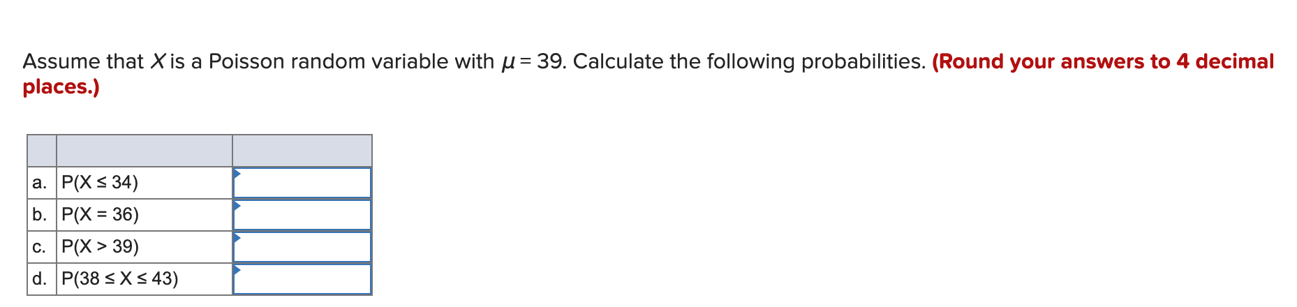 Solved Assume that X is a Poisson random variable with u = | Chegg.com