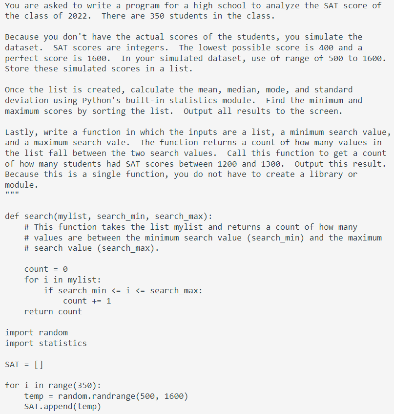 Solved You are asked to write a program for a high school to | Chegg.com