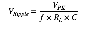 Solved VPK VRipple f XRzXC since: VPK = Ipk and VRipple = | Chegg.com