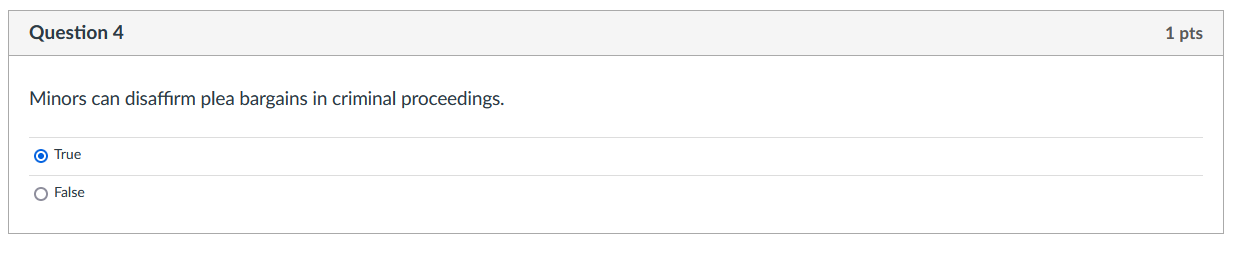 Minors can disaffirm plea bargains in criminal | Chegg.com