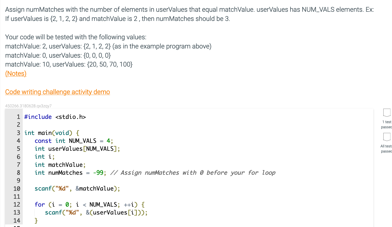 Solved Assign numMatches with the number of elements in | Chegg.com
