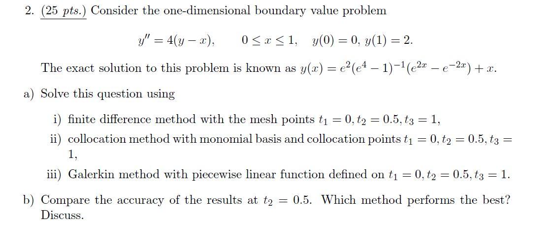 Solved 2. (25 pts.) Consider the one-dimensional boundary | Chegg.com