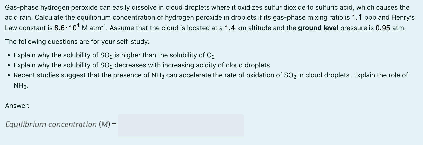 Solved Gas-phase hydrogen peroxide can easily dissolve in | Chegg.com