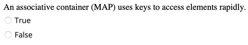 Solved An associative container (MAP) uses keys to access | Chegg.com