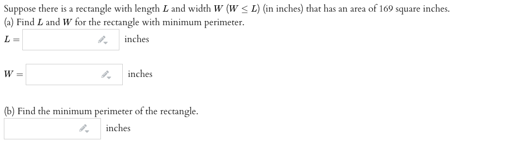 Solved Suppose there is a rectangle with length L and width | Chegg.com