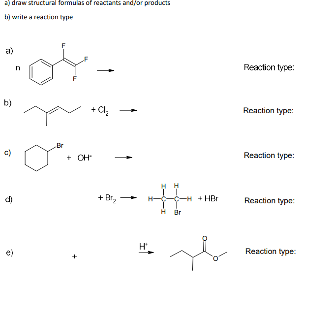 Solved a) draw structural formulas of reactants and/or | Chegg.com