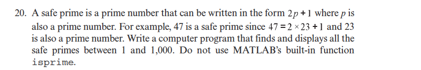 Solved 20. A safe prime is a prime number that can be | Chegg.com