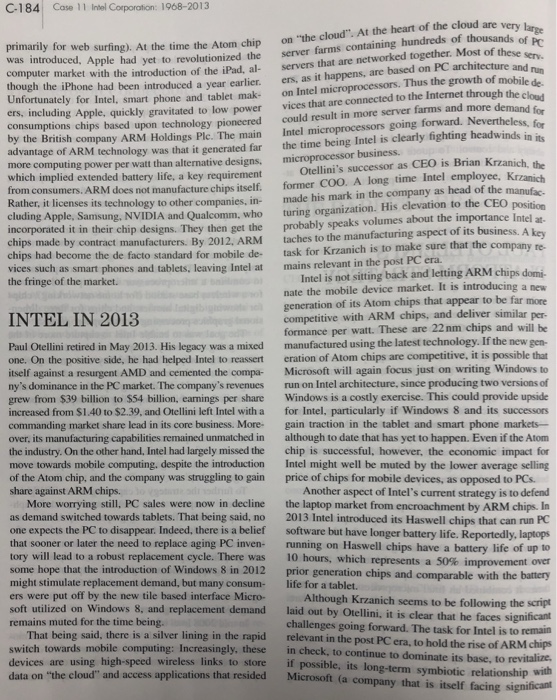 Solved Case study 11: Intel Corporation 1968 - 2003 | Chegg.com
