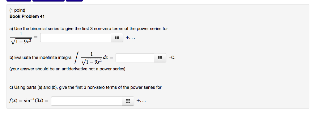 Solved (1 point) Book Problems 27 - 31 Use a Maclaurin | Chegg.com