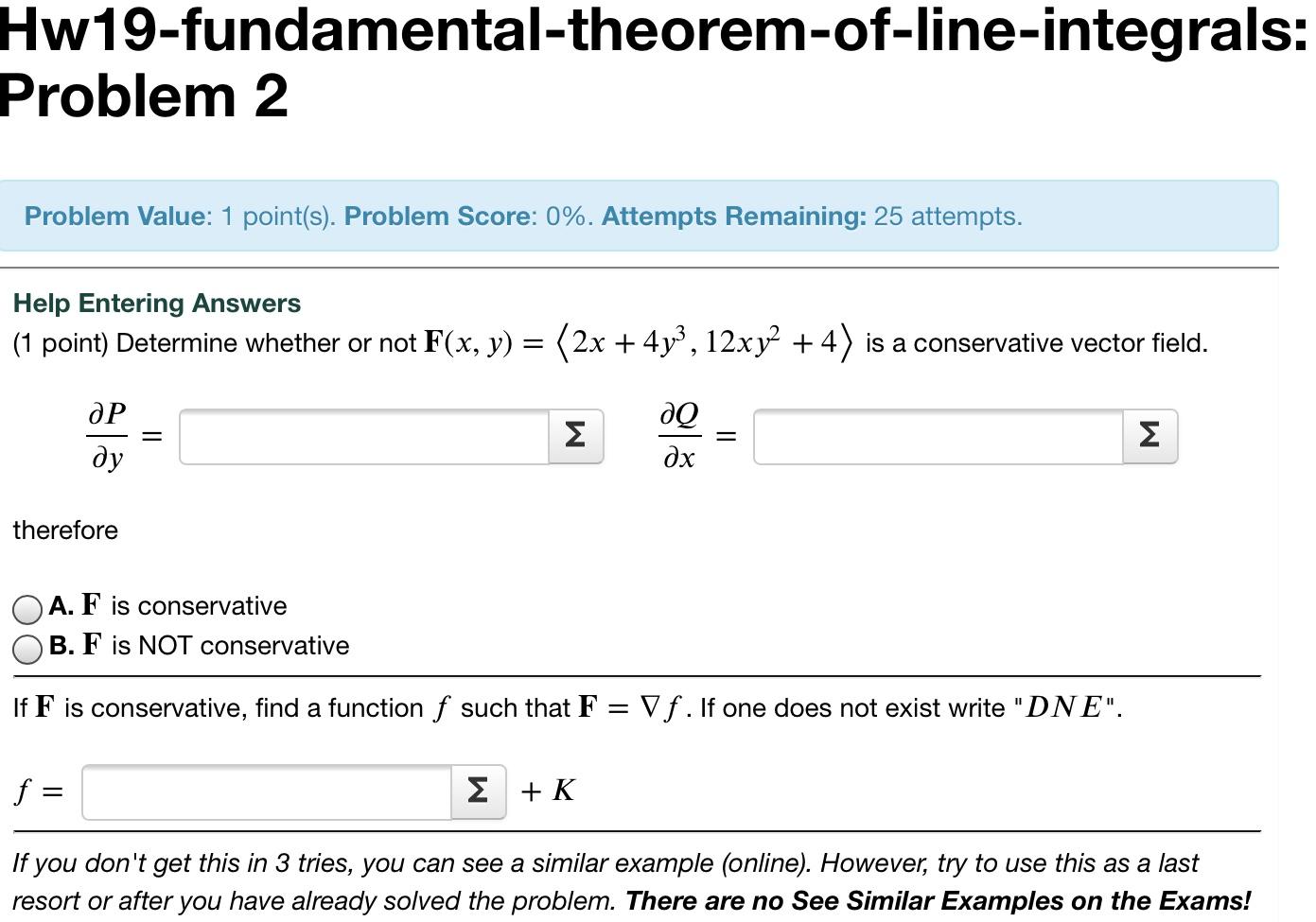Solved Hw19-fundamental-theorem-of-line-integrals: Problem 1 | Chegg.com