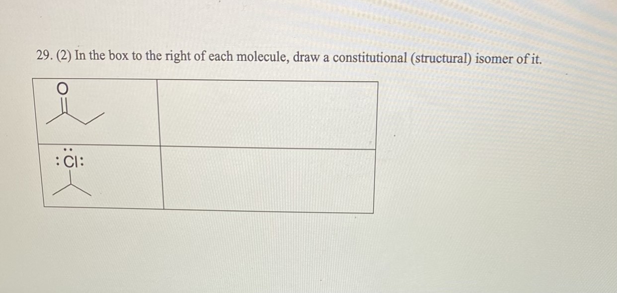 Solved 29. (2) In the box to the right of each molecule, | Chegg.com