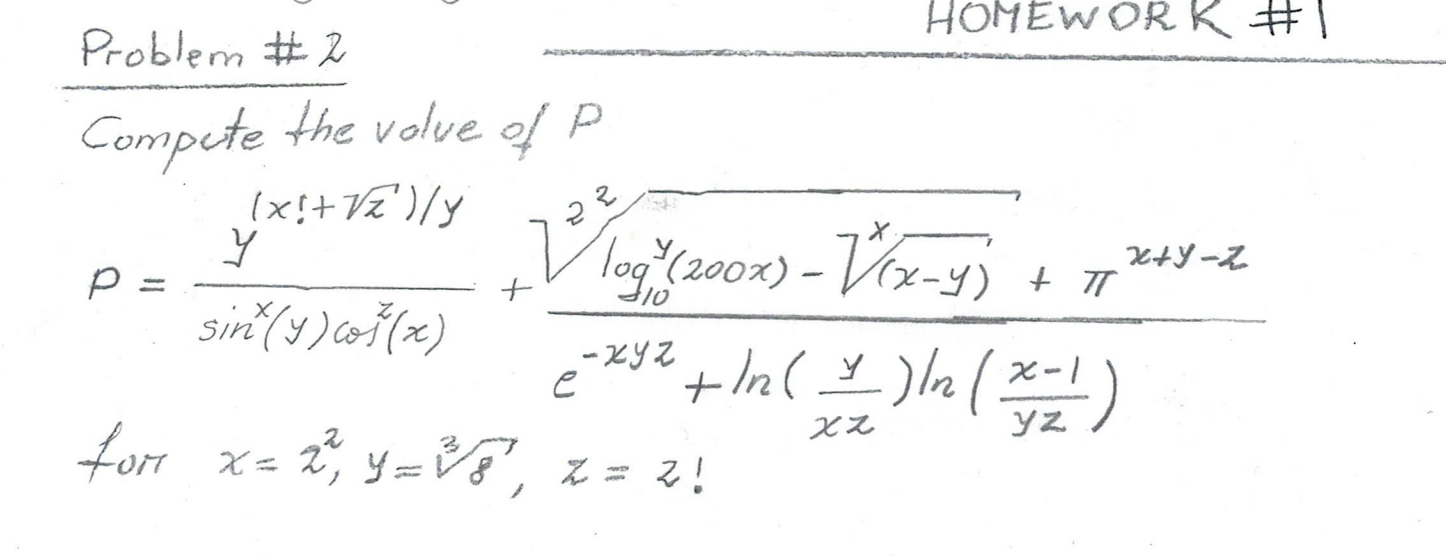 Solved Problem #2 Compute the value of P | Chegg.com