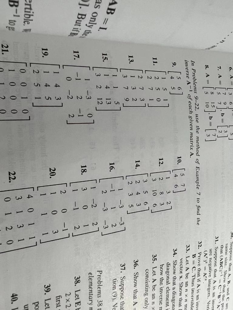 Solved 6. A 6 4 L 5 7 5 b = uoo uuw 9 7 15 10 JUS 7. A= [2] | Chegg.com