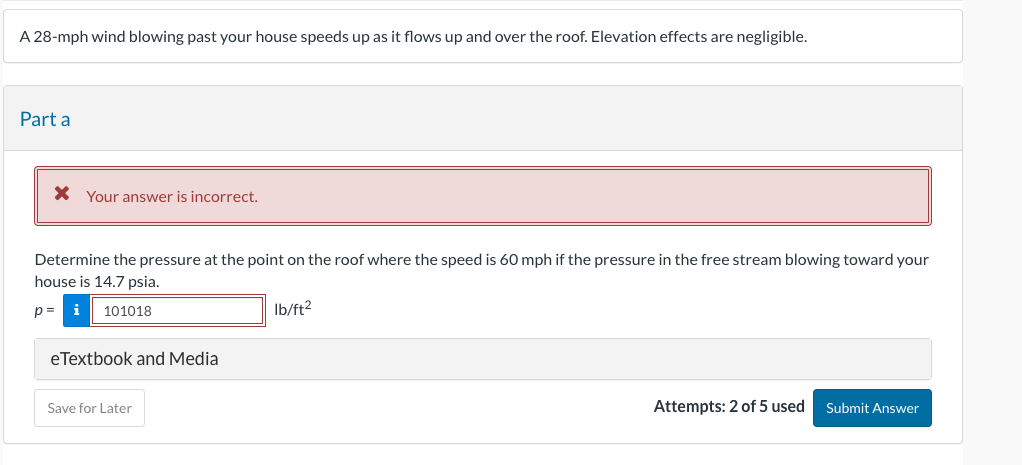 Solved A 28-mph wind blowing past your house speeds up as it | Chegg.com