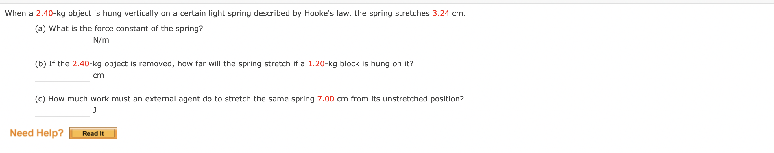 Solved When a 2.40-kg object is hung vertically on a certain | Chegg.com