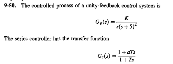 Solved 9-50. The controlled process of a unity-feedback | Chegg.com