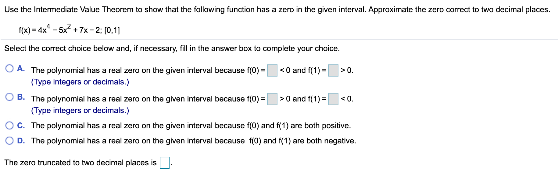 Solved Use the Intermediate Value Theorem to show that the | Chegg.com