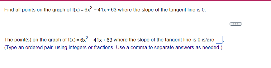 Solved Find all points on the graph of f(x)=6x2−41x+63 where | Chegg.com