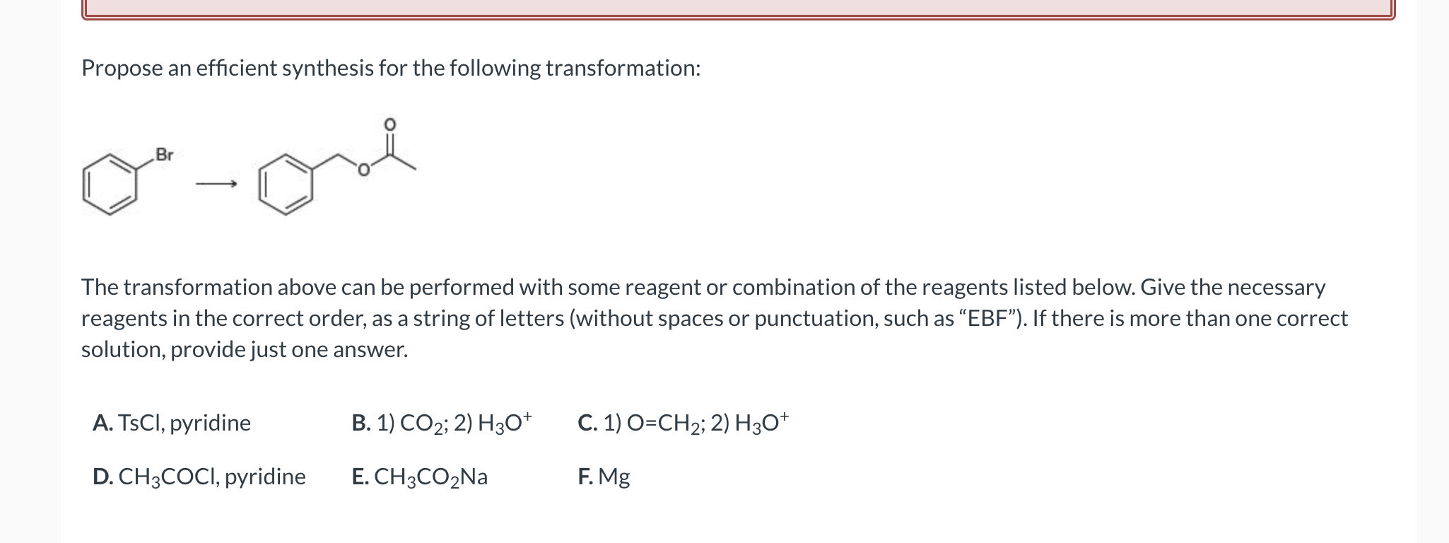 Solved Propose an efficient synthesis for the following | Chegg.com