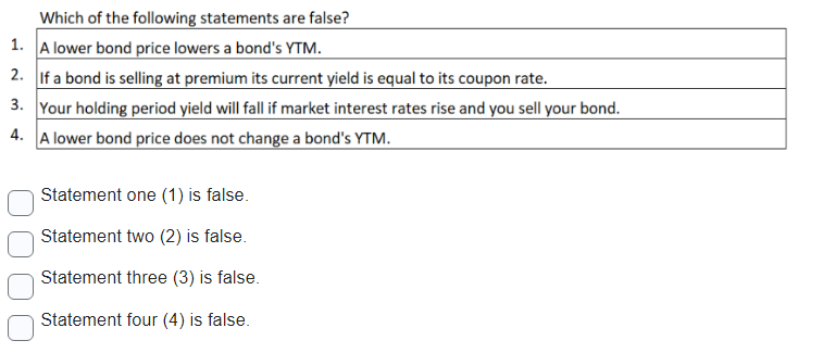 Solved Statement one (1) is false. Statement two (2) is | Chegg.com