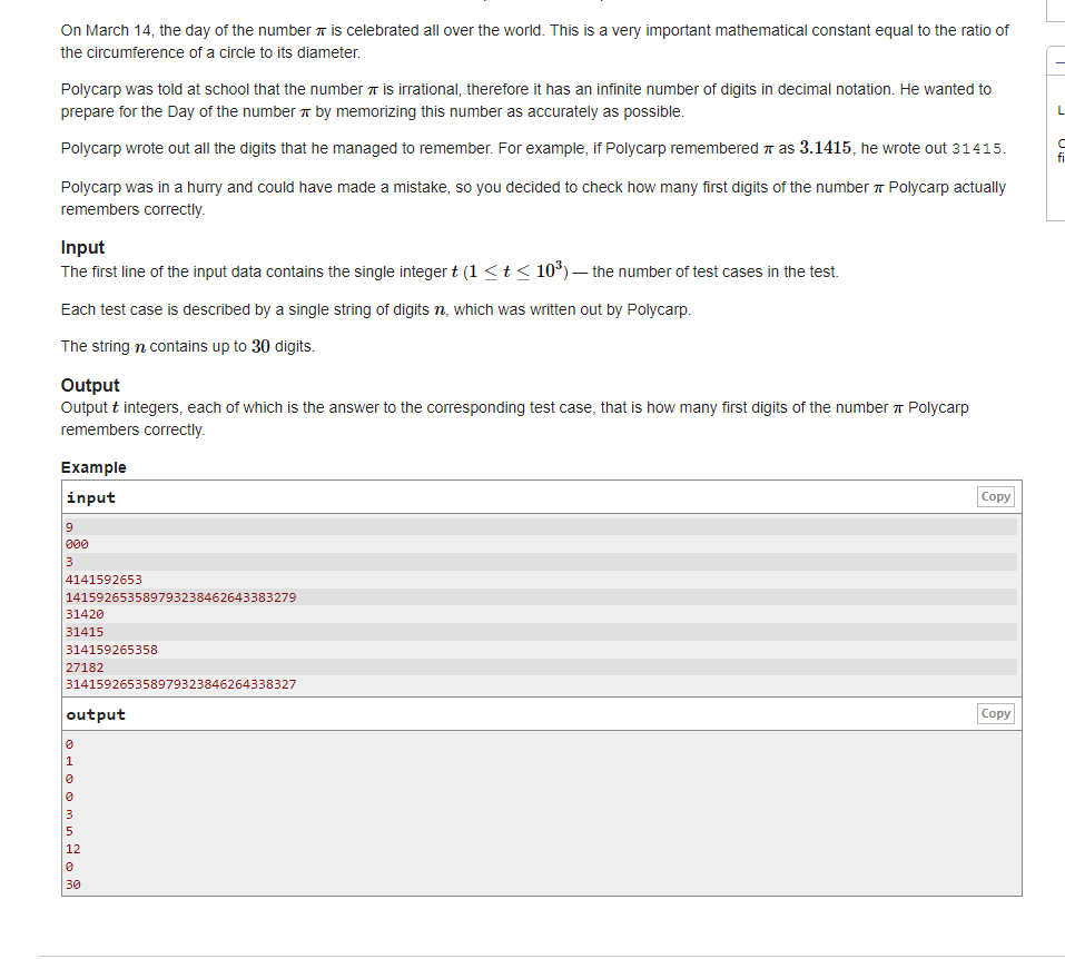 Solved On March 14 , the day of the number π is celebrated | Chegg.com