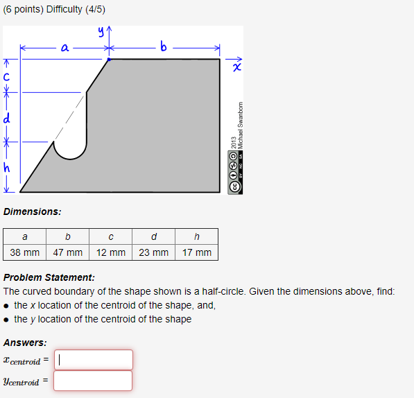 Solved (6 points) Difficulty (4/5) b a. C Dimensions: b d h | Chegg.com