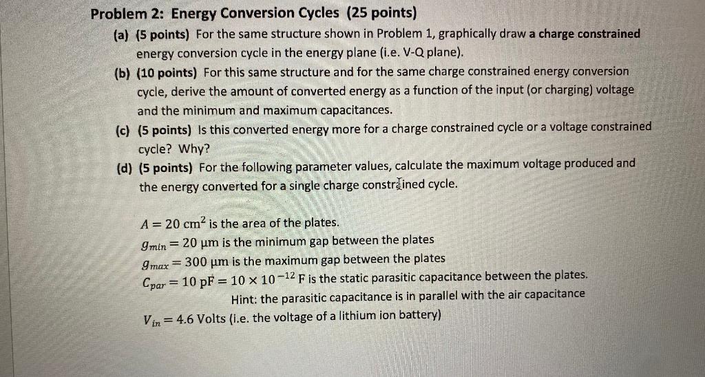 Problem 2: Energy Conversion Cycles (25 points) (a) | Chegg.com