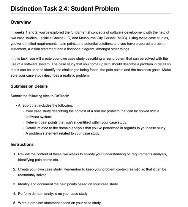 Solved Distinction Task 2.4: Student Problem Overview In | Chegg.com