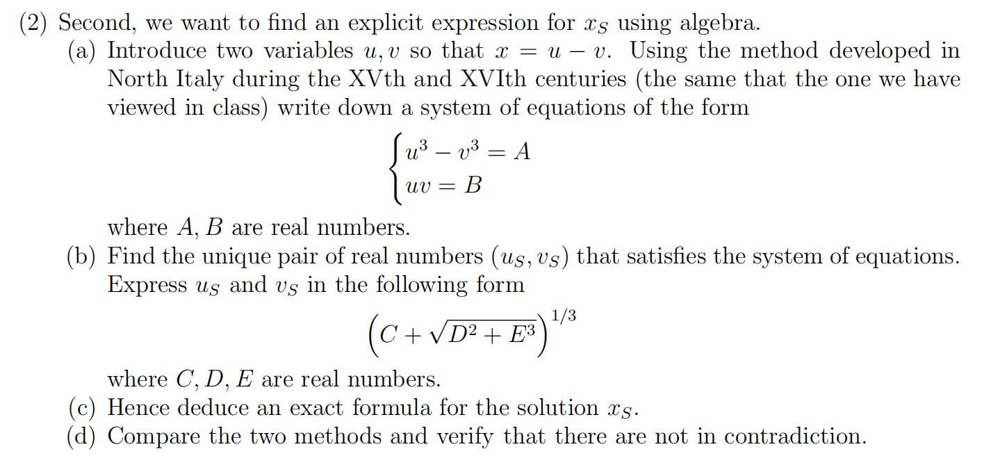 Solved Second, we want to find an explicit expression for xS | Chegg.com