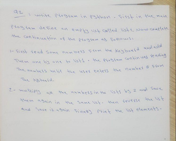 Solved a2 . - write program in python. first in the main | Chegg.com