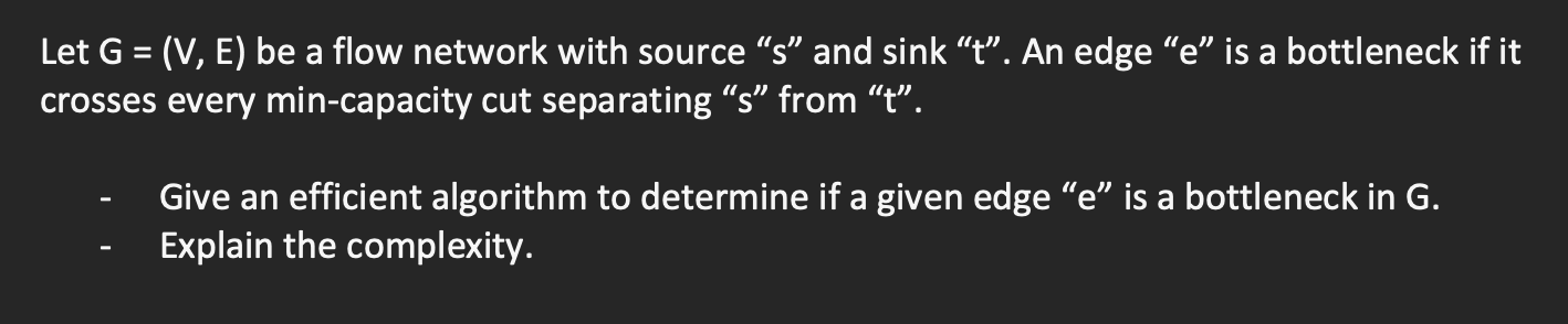 Solved Let G=(V,E) be a flow network with source " s " and | Chegg.com