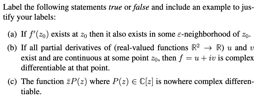Solved Label the following statements true or false and | Chegg.com